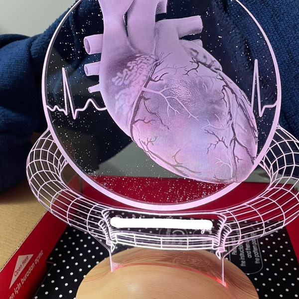 Heart Surgeon Personalized 3D Lamp, Cardiologist Gift, Heart Specialist ...