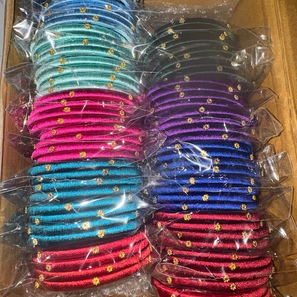 Silk Thread Indian Bangles Set - Etsy