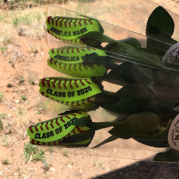 Personalized Softball Rose | Personalized Softball Gifts | Softball ...