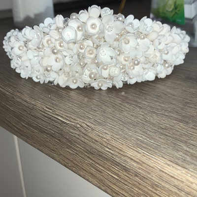 Bridal Forehead Headpiece. Silver Brow Band Made With Swarovski Crystal ...