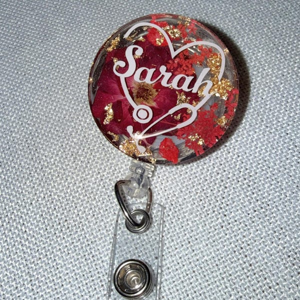 Anatomical Heart Badge Reel | Retractable Nursing Badge Reel | Pressed ...