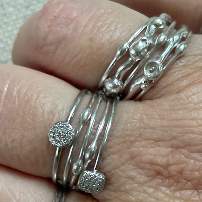 Rain Stacking Rings in Sterling, Set of Six - Etsy