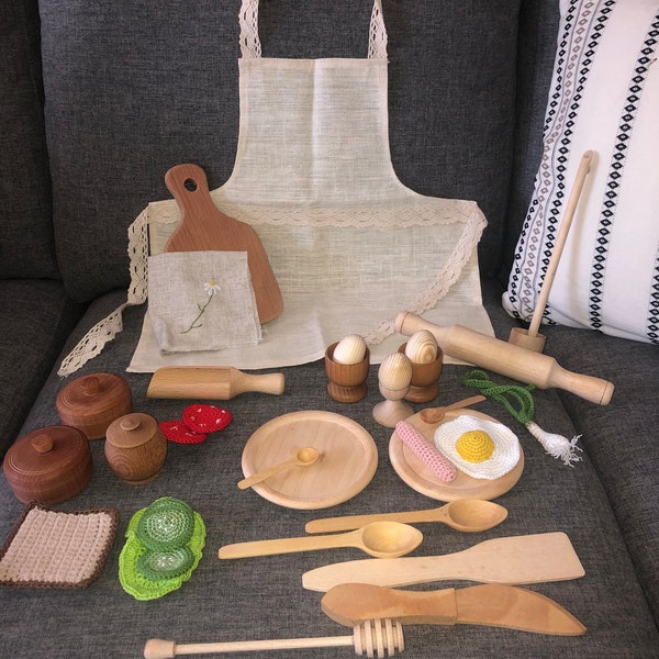 Vegetables Play Set, Kitchen Play Set, Pretend Play, Montessori Toys ...