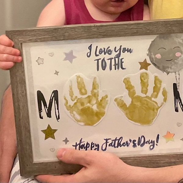 Handprint Art for Dad or Grandpa, Father's Day Gift From Son or ...