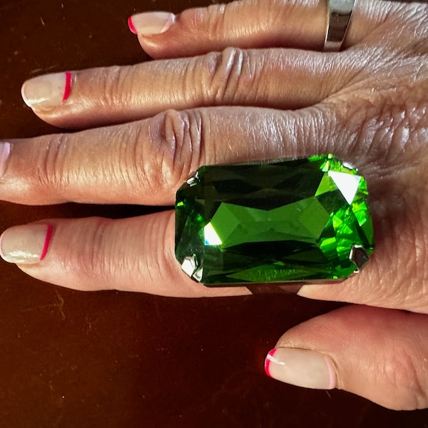 Cocktail Ring, Oversized Ring, Big Crystal Ring, Huge Stone Ring, Large ...