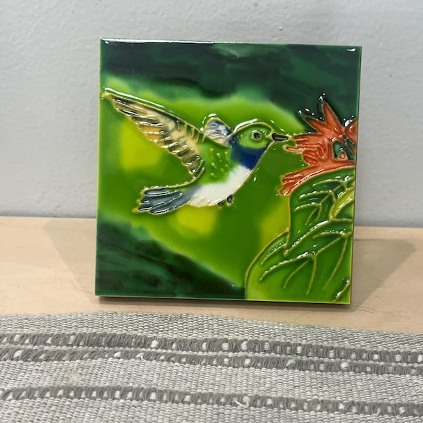 Sandpiper Hand Painted Ceramic Art Tile Coaster 4 X 4 Inches With ...