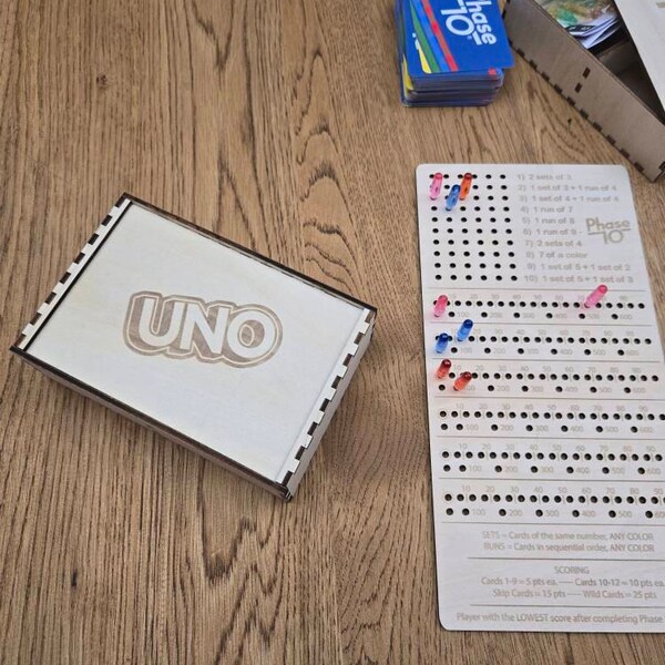 Phase 10 Score Board LASER CUT FILES .ai, .eps, .pdf, .svg - Etsy