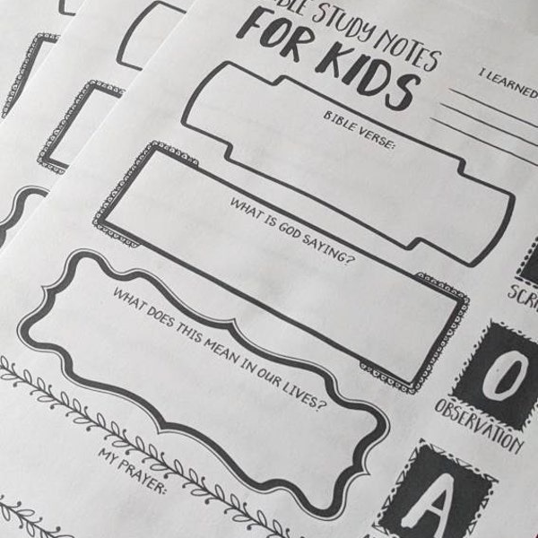 Worship Notes for Kids. PDF Printable. Instant Download. Sermon Notes ...