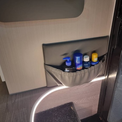 Caravan or Motorhome Double Storage Pockets / Pouch Leatherette Drop ...