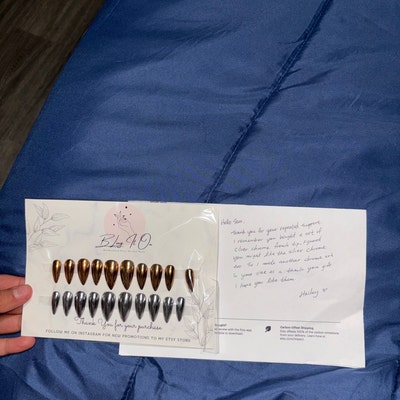 Solid Color 120 Color Selection Hand Printed Press on Gel Nails DIY Customizable Various Shapes ...