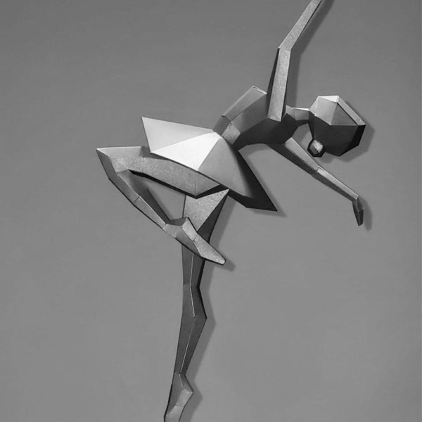 Ballerina (3) Papercraft -SVG, PDF- 3D Decor Sculpture, Low Poly ...