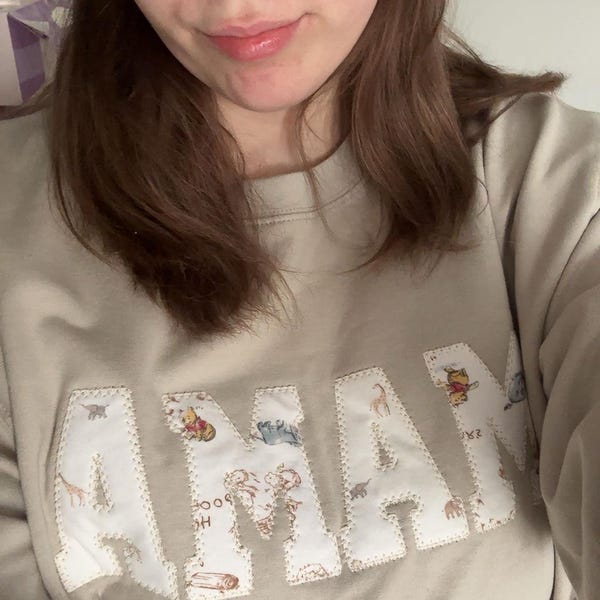 Custom Text/ Slogan Embroidered Sweatshirt | Personalised Crew Neck for ...