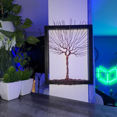 Personalized Oak Tree Copper Wire Tree Stone Friendship Love Valentines ...