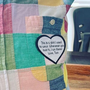 Embroidered Memory Patch Heart: Pre-made Memorial Patch for Pillows ...