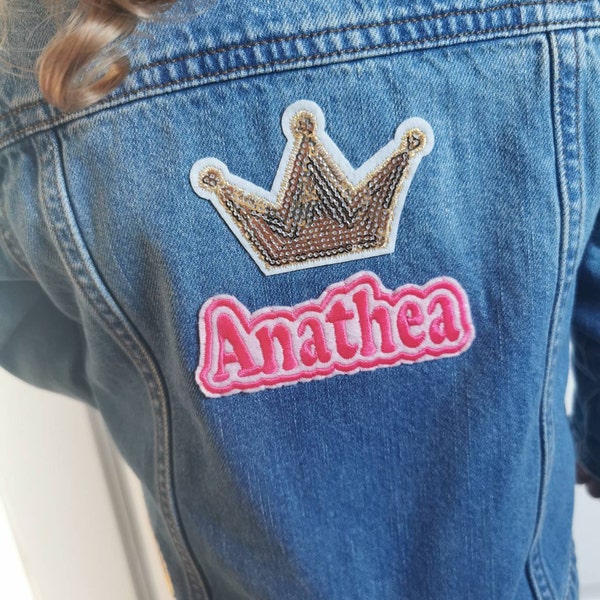 Gold Crown Sequin Iron-on Patch, Crown Sequined Badge, Sparkling Girly ...