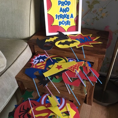 Superhero Photo Booth Props and Decorations Printable Props and ...