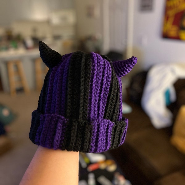 Devil Horn Beanie Crochet Pattern - Etsy
