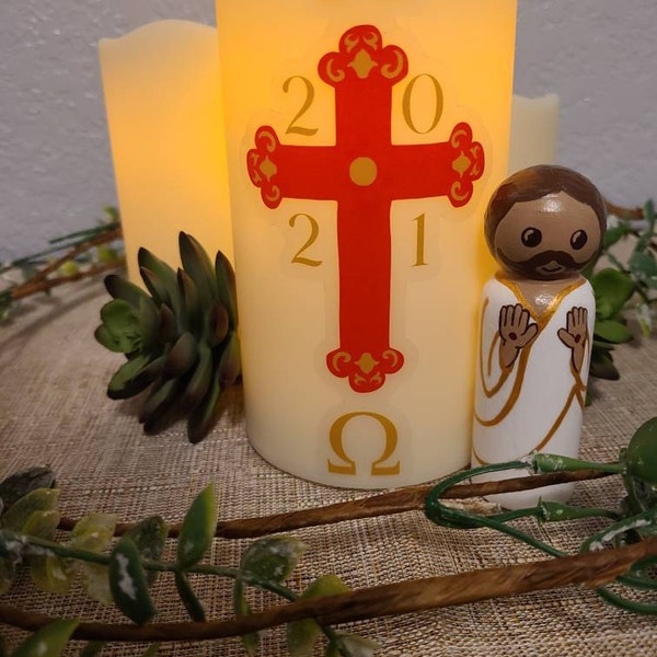 2025 Easter Paschal Candle Vinyl Sticker - Etsy