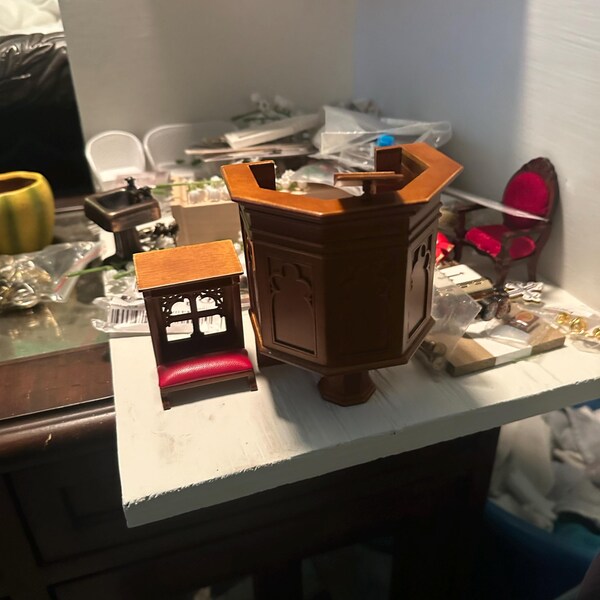 Pulpit for a Church or Court Walnut High Quality for Dollhouse ...