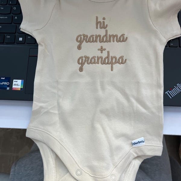 Embroidered Hi Grandma and Grandpa ONESIES® Brand, Hello Grandma ...