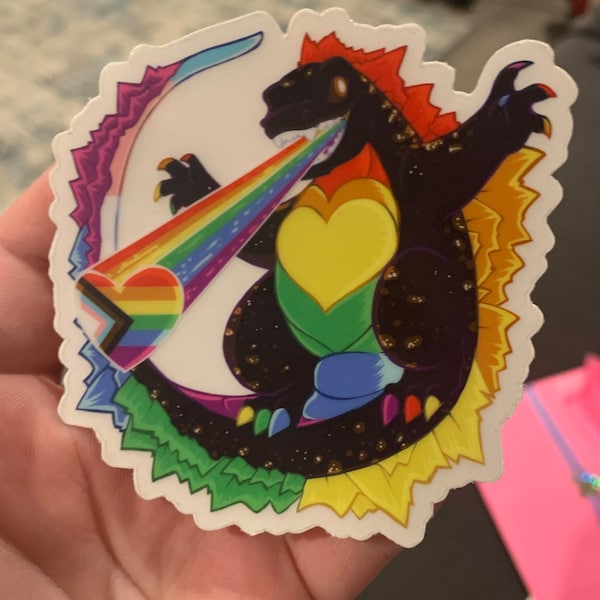 PRIDE-ZILLA : Clear Vinyl Stickers - Etsy