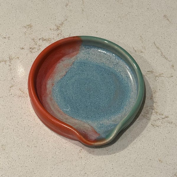 Strawberry Spoon Rest, Coffee Bar Rest, Ceramic Utensil Holder ...