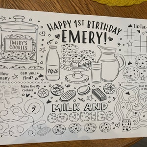 Pizza Coloring Placemat, Pizza Party, Personalized, Digital File ...