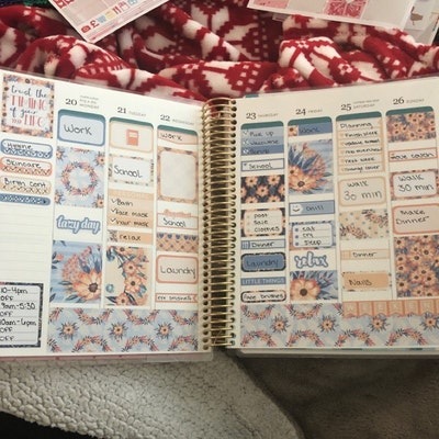 Printable Vertical Planner Stickers, Floral Planner Stickers Kit, Fall ...