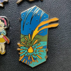 Meteor Pin Celestial Scene Anime Gold Comet Star Flame Castle Space ...