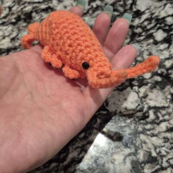 Emotional Support Shrimp | Crochet Animal | Amigurumi Plush | Finished ...