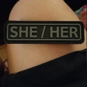 Tactical SHE/HER Pronoun Patch PVC Patch With Hook and Loop - Etsy