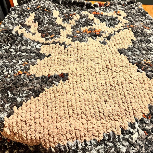 Phoenix Bird Finger Knitting / Chunky Knit Blanket Pattern - Etsy