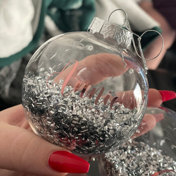 Christmas Bauble Name Labels, Decal Vinyls, Personalised Name Labels ...