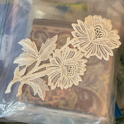 White Cotton Square Venise Lace - Etsy