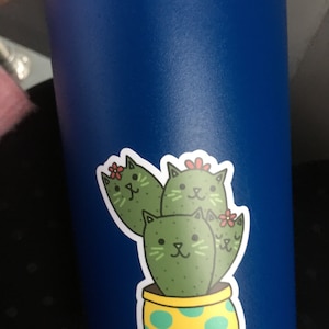 Cactus Sticker, Cat Decal, Potted Plant Sticker, Plant Mom, Prickly ...