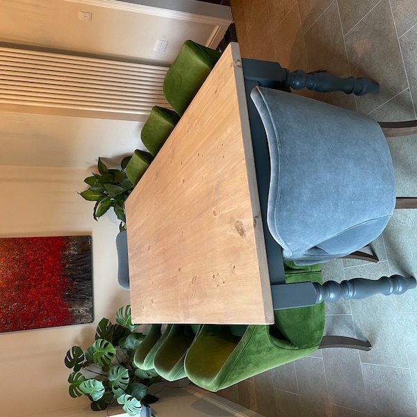 Extra Wide Farmhouse Dining Table With Rustic Wood - Made to Any Size ...