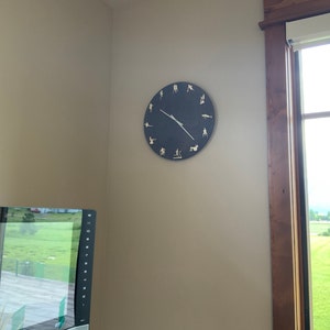 White Clock With Colored Dogs, Wall Hanging Color Clock, Eco Friendly ...