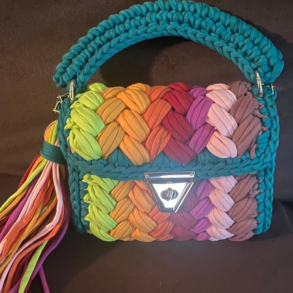 Hand Woven Bag/handmade Bag/crochet Bag/knitted Bag/hand Knitted Bag ...