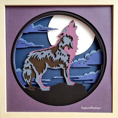 Wolf 3d Svg, Shadow Box Svg, Laser Cut Files, Cnc Files for Wood ...