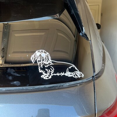 Long Haired Dachshund Decal FULL BODY, Dog, Vinyl Decal, Car Decal ...