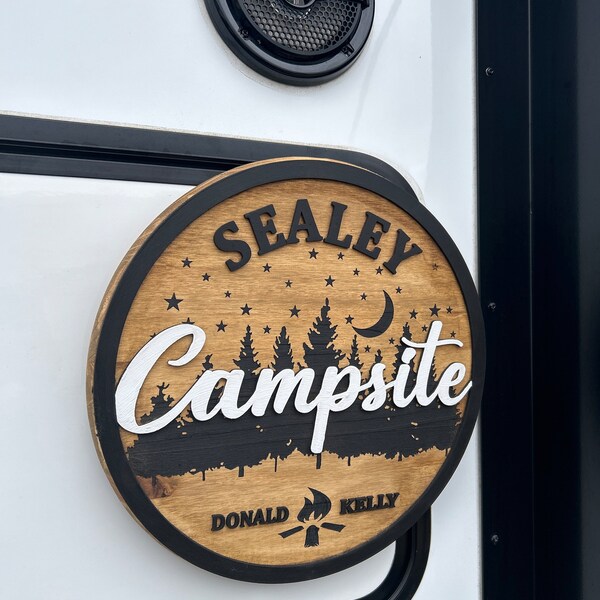 Engraved Camper Sign, Custom Campfire Sign, Welcome to Our Campsite ...