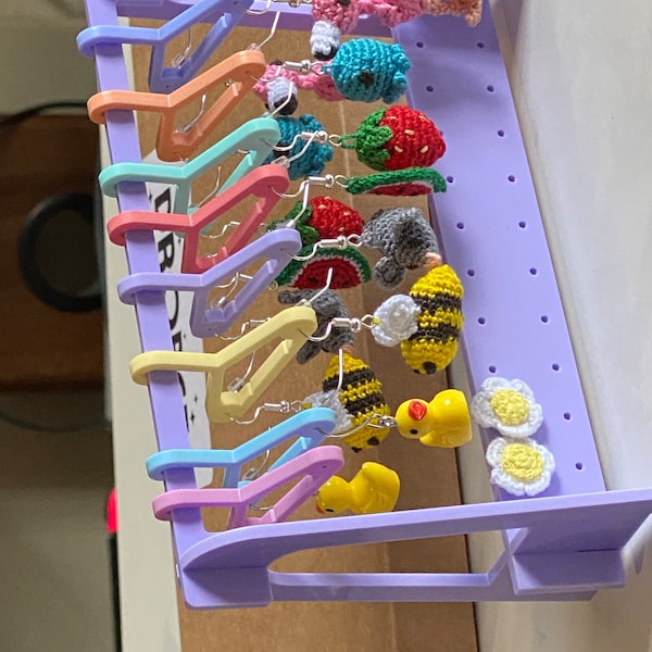 Jewellery Wardrobe Mini Earring Hanger Pastel Rainbow, Holder Stand ...