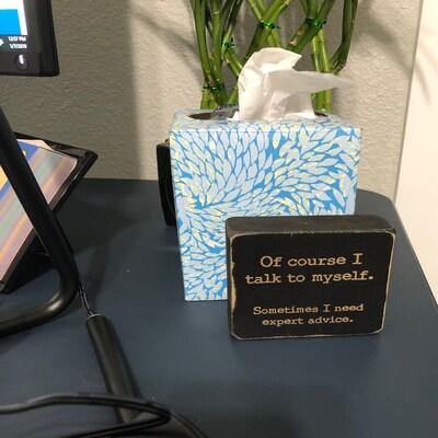 Small Desk Sign 3x3, Office Decor, Quote Block, Funny Quote, Wooden ...