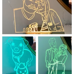Custom LED Acrylic Light LED Sign LED Lamp Drawing From Photo - Etsy