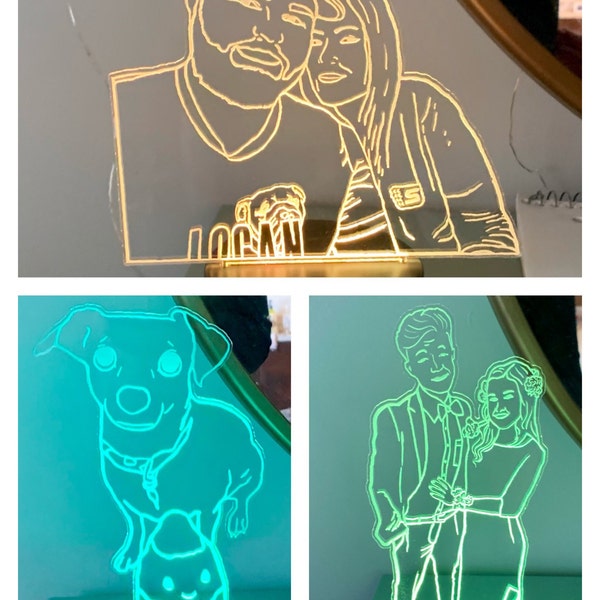 Custom LED Acrylic Light | LED Sign | LED Lamp | Drawing From Photo - Etsy