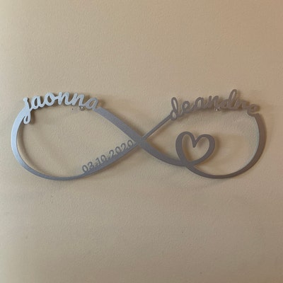 Metal Infinity Sign With Names and Date - Etsy