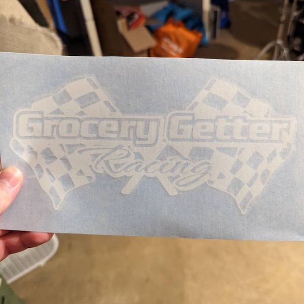 Personalized Racing Name With Checkered Flags Decal Sticker - Etsy