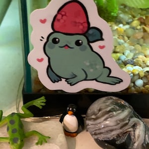 Raspberry Hat Frog Sticker / Fruit Frog Sticker / Toad Sticker / Cute ...