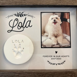 Pet Memorial Paw Print Holder Shadow Box Two Paw Prints Pet - Etsy