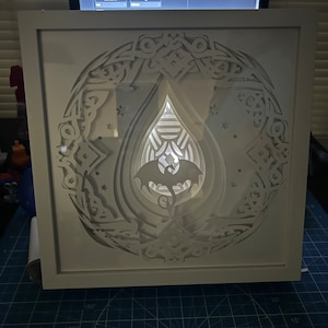 Dragon Mandala Shadow Box SVG Template, Candle Frame Papercut Lightbox ...